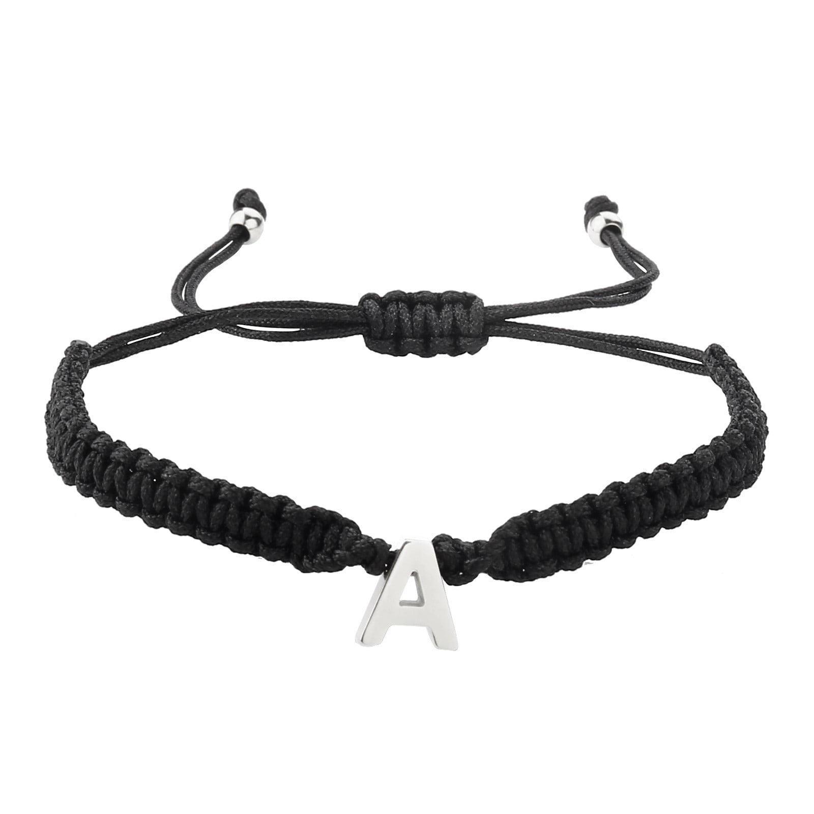 Personalized 26 Initial Bracelet Stainless Steel Silver Plated Letter ...