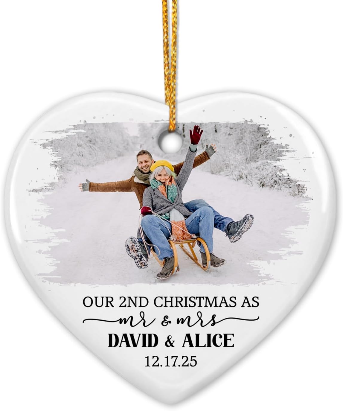 Personalized 2ND Christmas As Mr Mrs Married Ceramic Ornaments Gift ...
