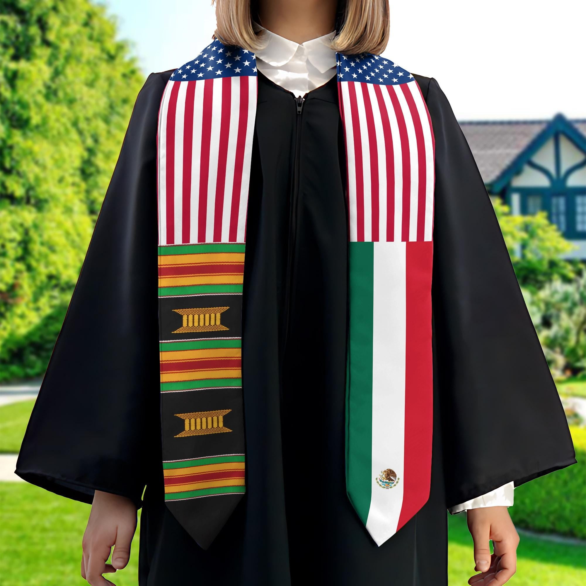 Personalized 3 Nation/Country Flag Graduation Stoles/Sash, Kente Class ...