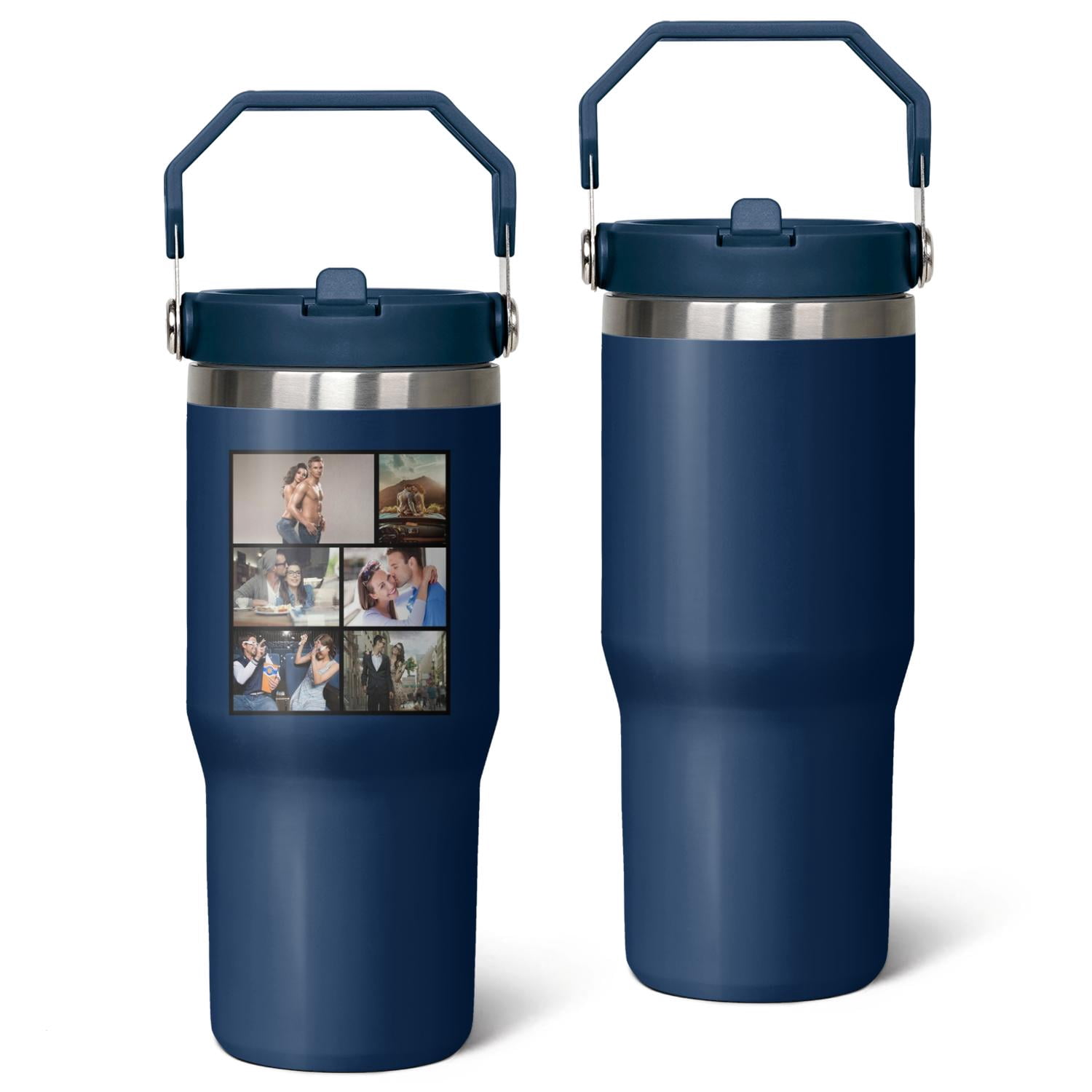 Personalized 30 Oz Tumbler with Handle and Straw Lid, Custom Stainless ...
