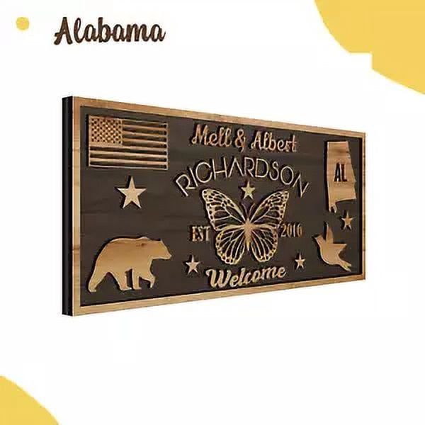 Personalized 3D Alabama State Sign with Couple Names, Gift for ...