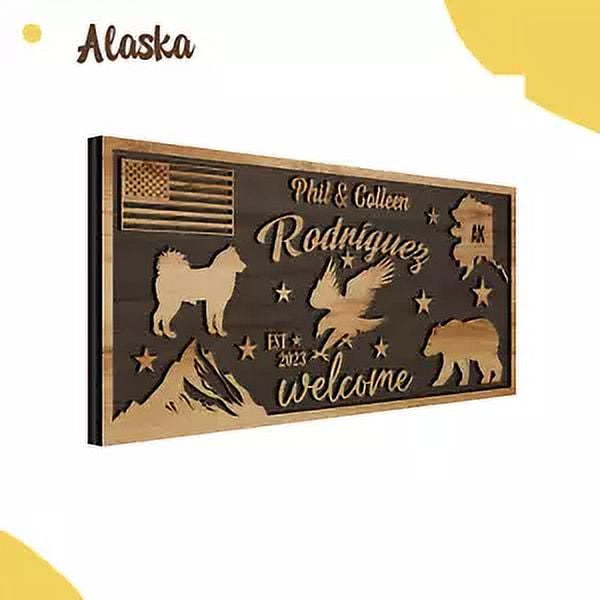 Personalized 3D Alaska State Sign with Couple Names, Gift for Parents ...