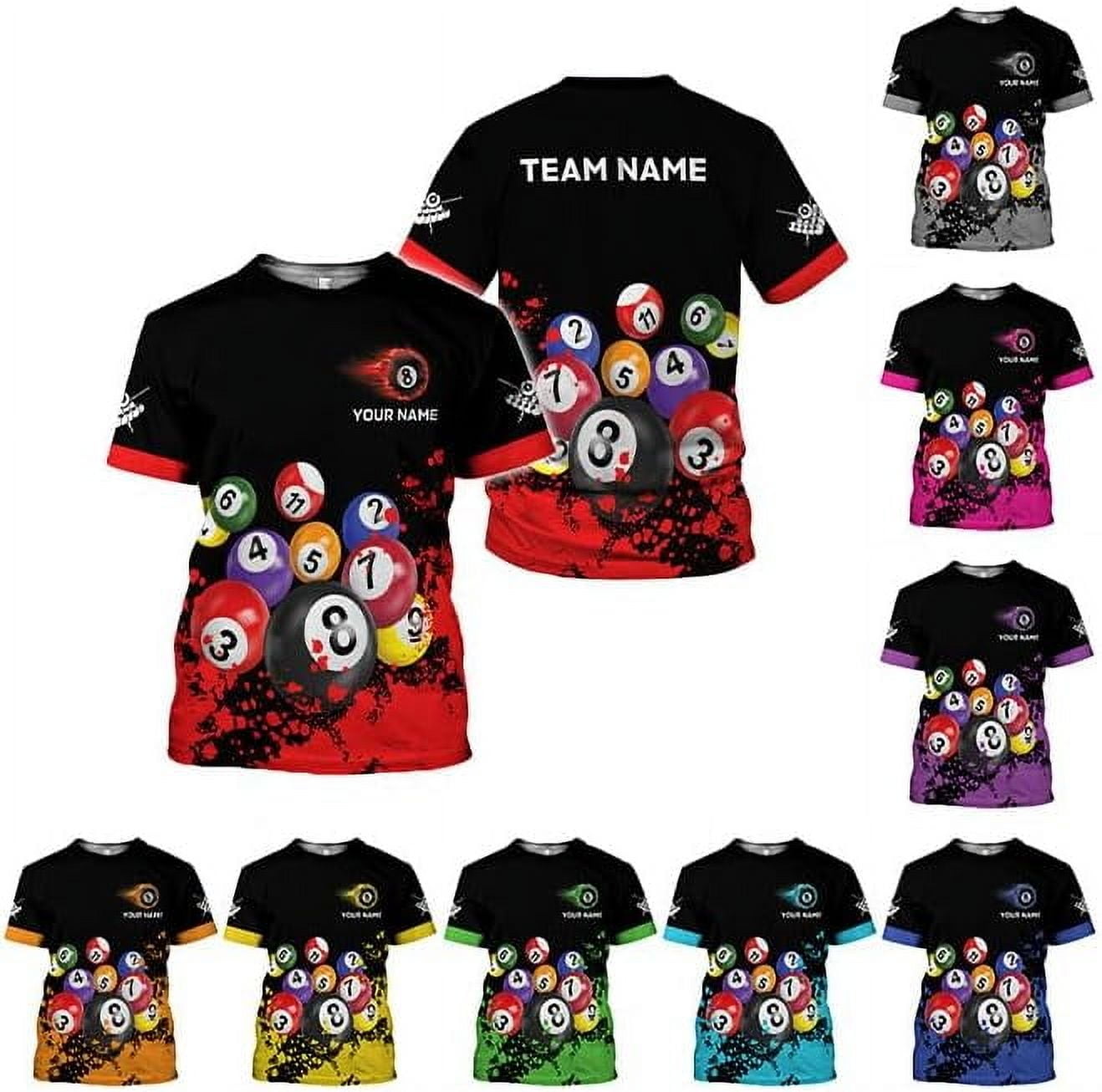 Personalized 3D Billiard Shirt Custom Name Men Women Team Apparel Pool ...