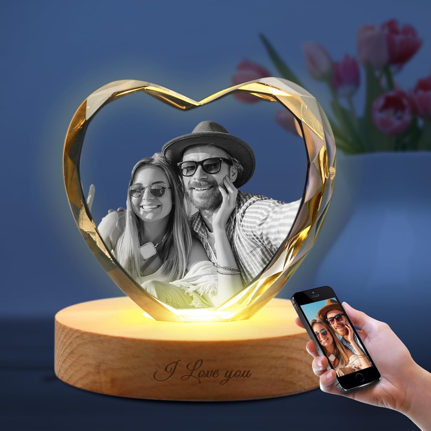 Personalized 3D Crystal Photo - Custom Laser Etched Glass Crystal ...