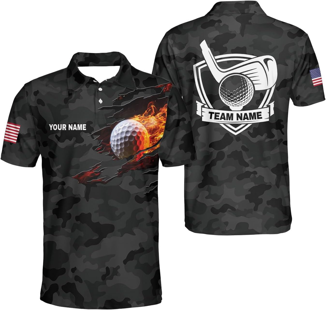 Personalized 3D Funny Golf Polo Shirt for Men Men's Golf Polo Shirts ...