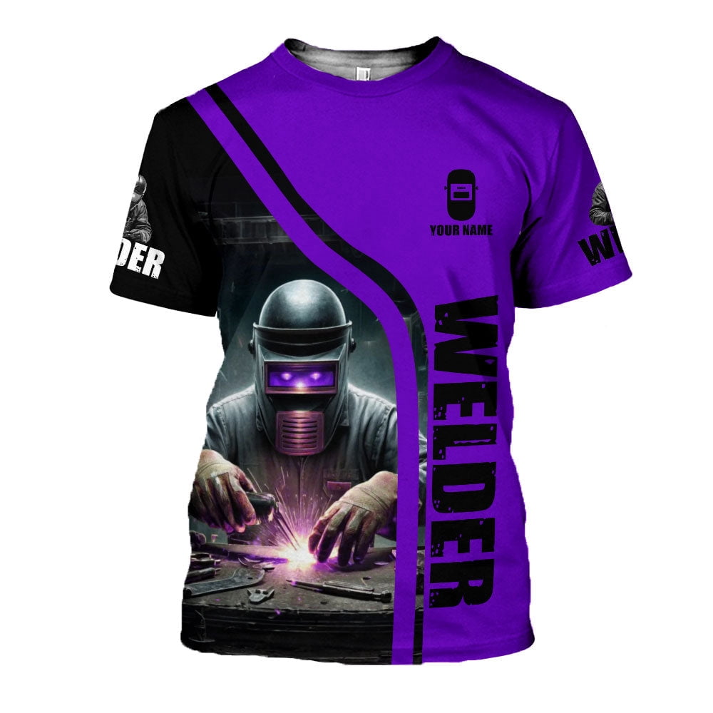 Personalized 3D Welder T Shirt with Name, Custom Welder Shirts for Men ...