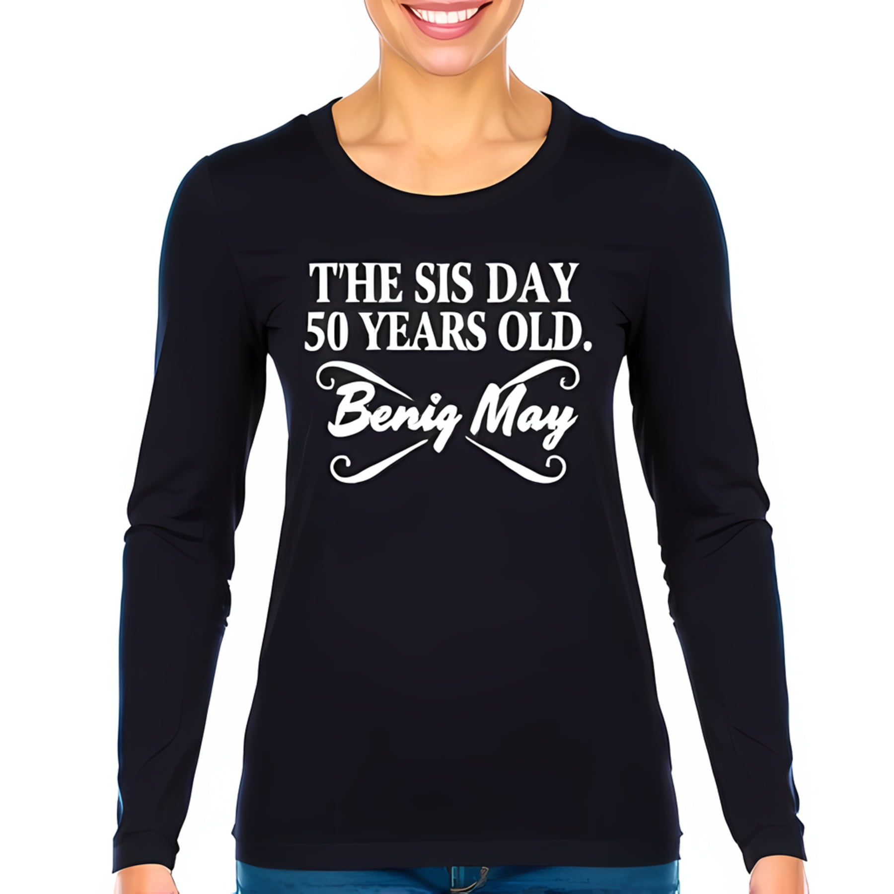Personalized 50th Birthday Long Sleeve T-Shirt for Sister - 'The Sis ...