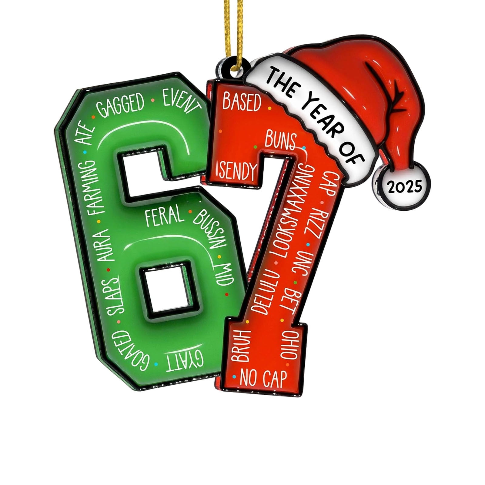 Personalized 67 Christmas Ornament 2025 – Funny Teen Slang Acrylic ...