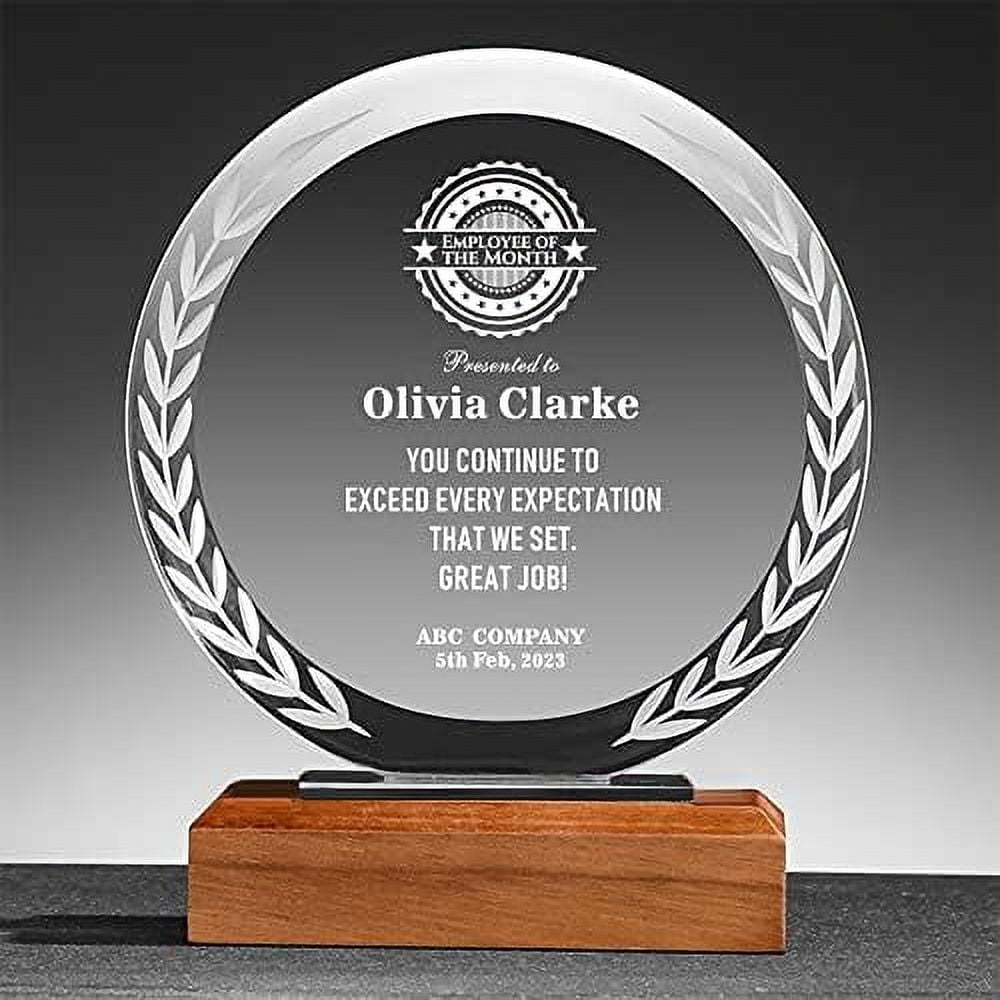 Personalized 7” Glass Plaque, Engraved with Names, Appreciation ...
