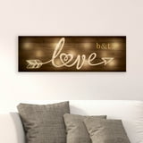 Personalized 9x27 LED Wall Canvas - Love Arrow - Walmart.com