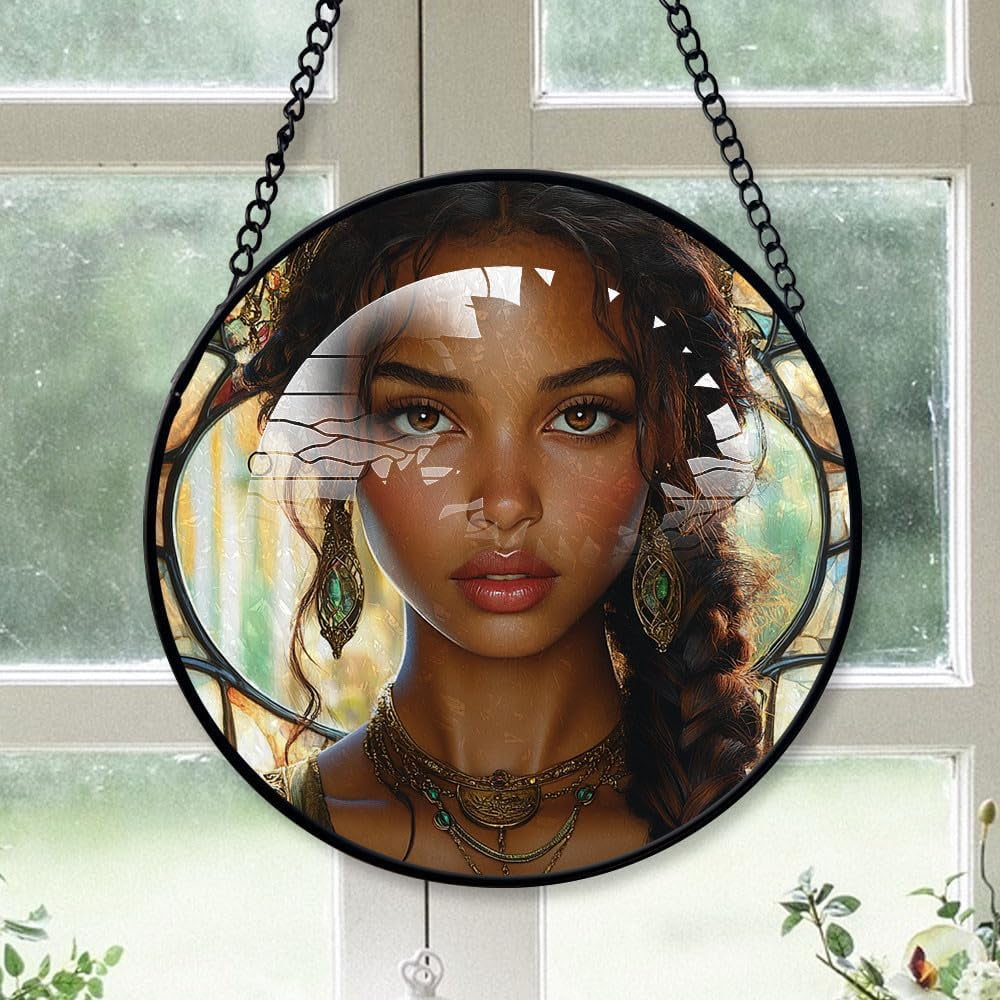 Personalized Abyssinian Woman Suncatcher Stained Glass, Abyssinian ...