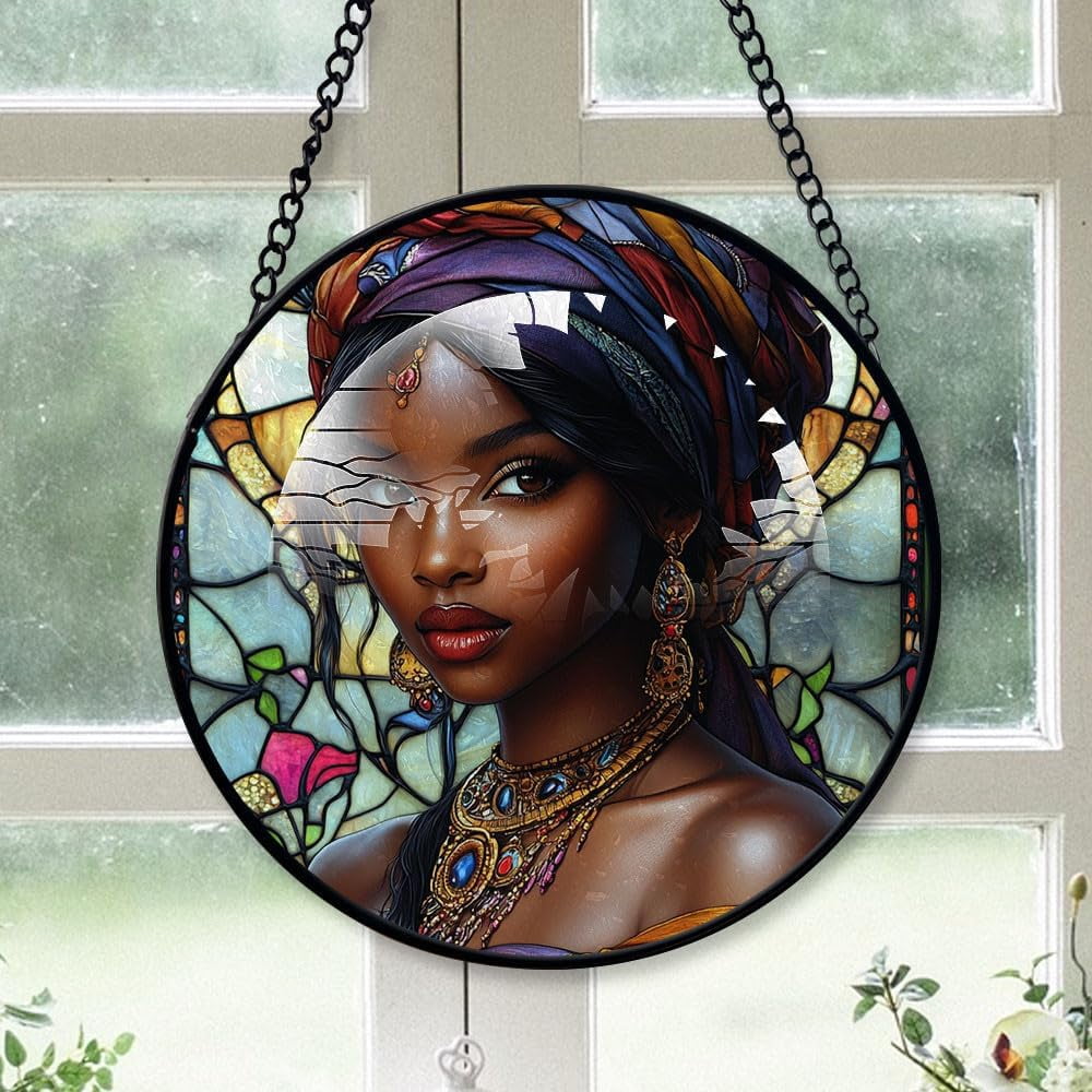 Personalized Abyssinian Woman Suncatcher Stained Glass, Abyssinian ...