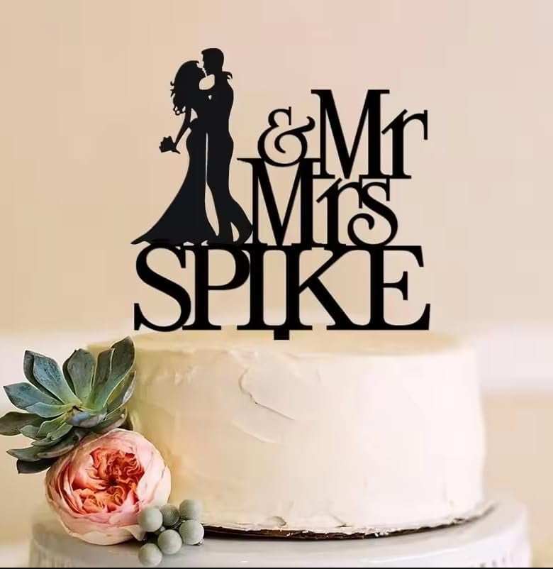Personalized Acrylic Cake Topper,Custom Last Name Mr&Mrs Cake Topper ...