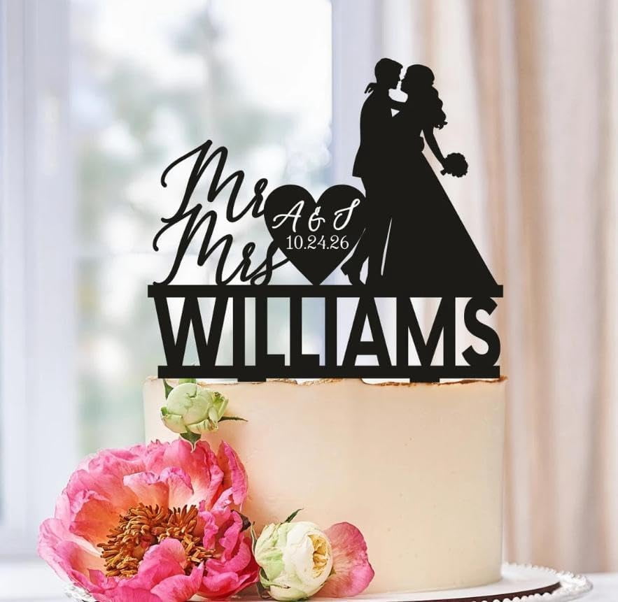Personalized Acrylic Cake Topper, For Engagements, Birthday, Party ...