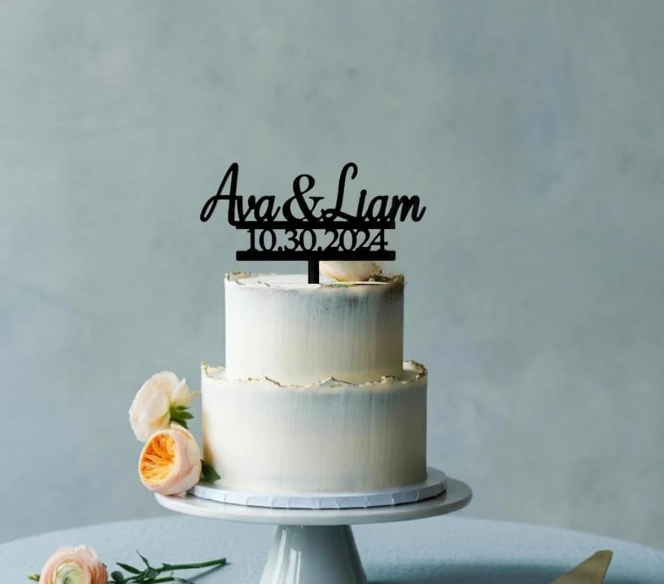 Personalized Acrylic Cake Topper, For Engagements, Birthday, Party ...