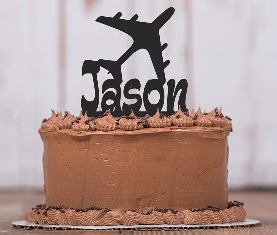 Personalized Acrylic Cake Toppers, Airplane Cake Topper, Aviation ...