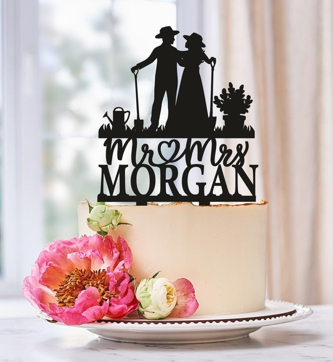 Personalized Acrylic Cake Toppers，Allotment Gardening Wedding Cake ...
