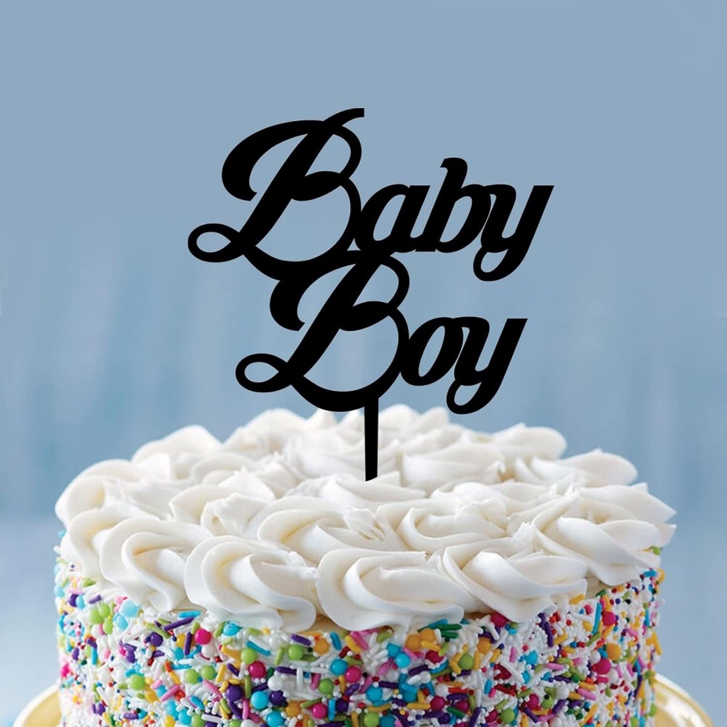 Personalized Acrylic Cake Toppers, Baby Boy,Baby Shower Topper, Black ...