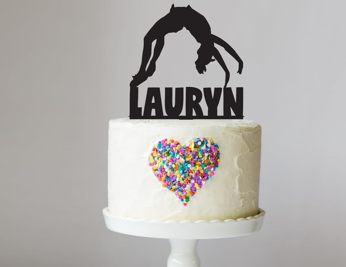 Personalized Acrylic Cake Toppers, Back Flip Gymnast, Bridge, Gymnastic ...