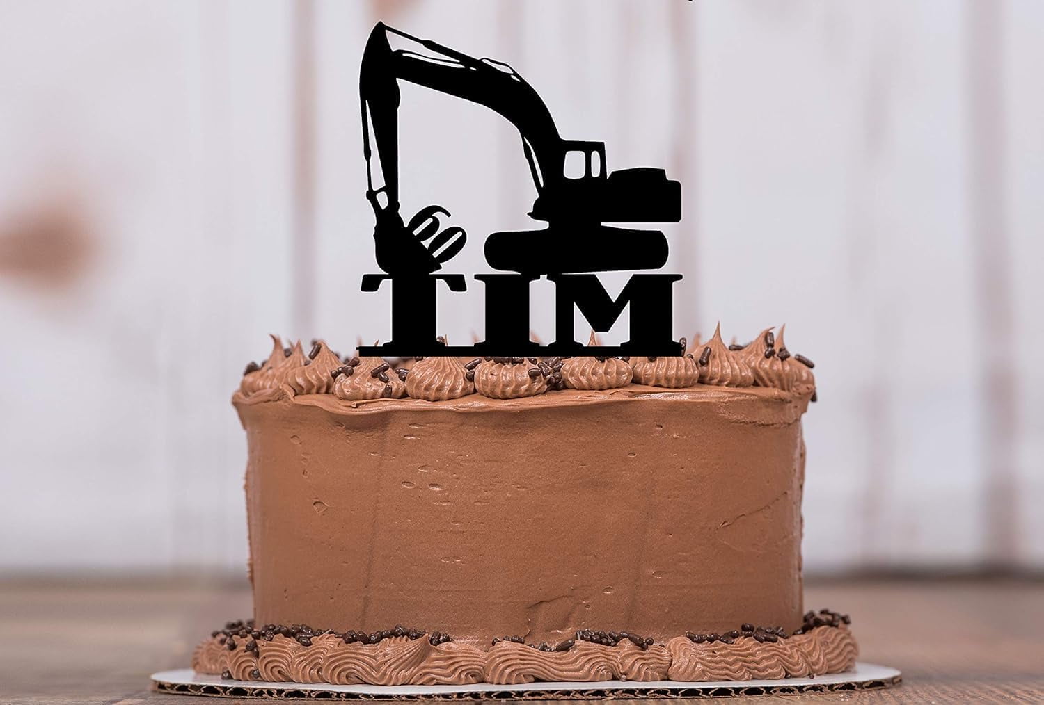 Personalized Acrylic Cake Toppers, Backhoe, Birthday Topper ...