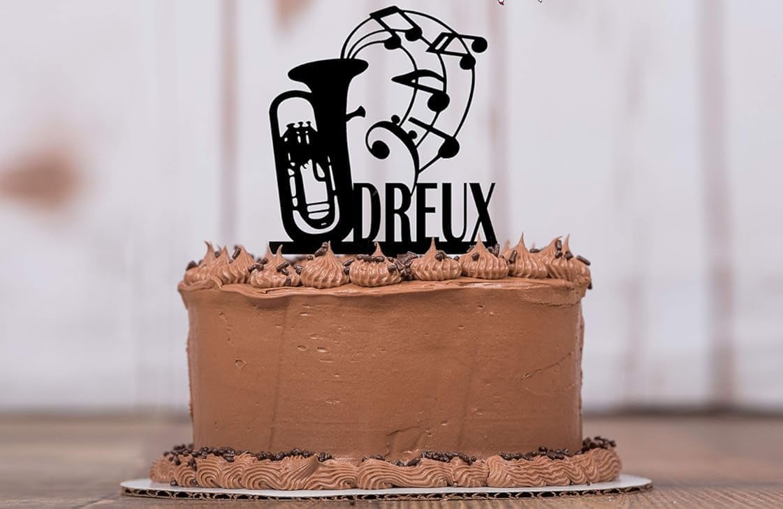 Personalized Acrylic Cake Toppers, Baritone Cake Topper, Music, Music ...