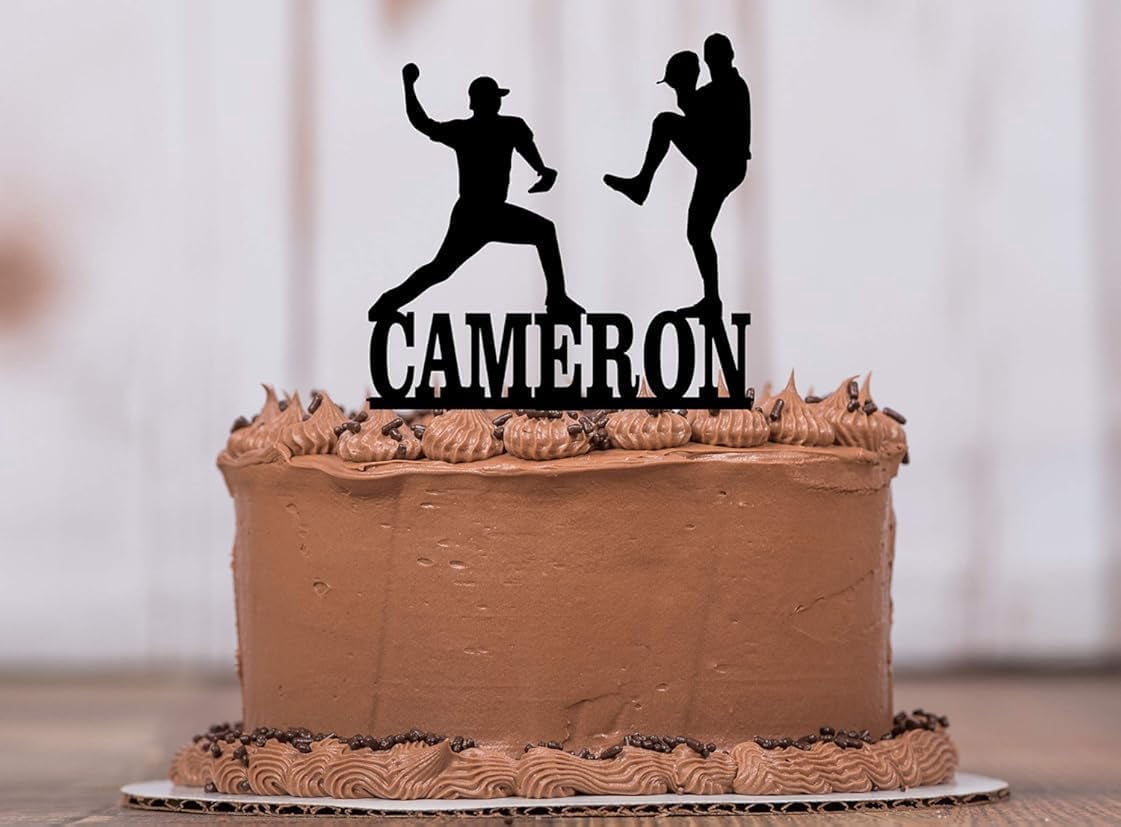 Personalized Acrylic Cake Toppers, Baseball Pitcher - 2 poses Cake ...