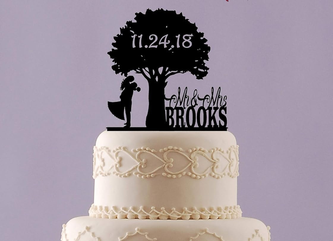 Personalized Acrylic Cake Toppers, Bride and Groom Cake Topper, Wedding ...
