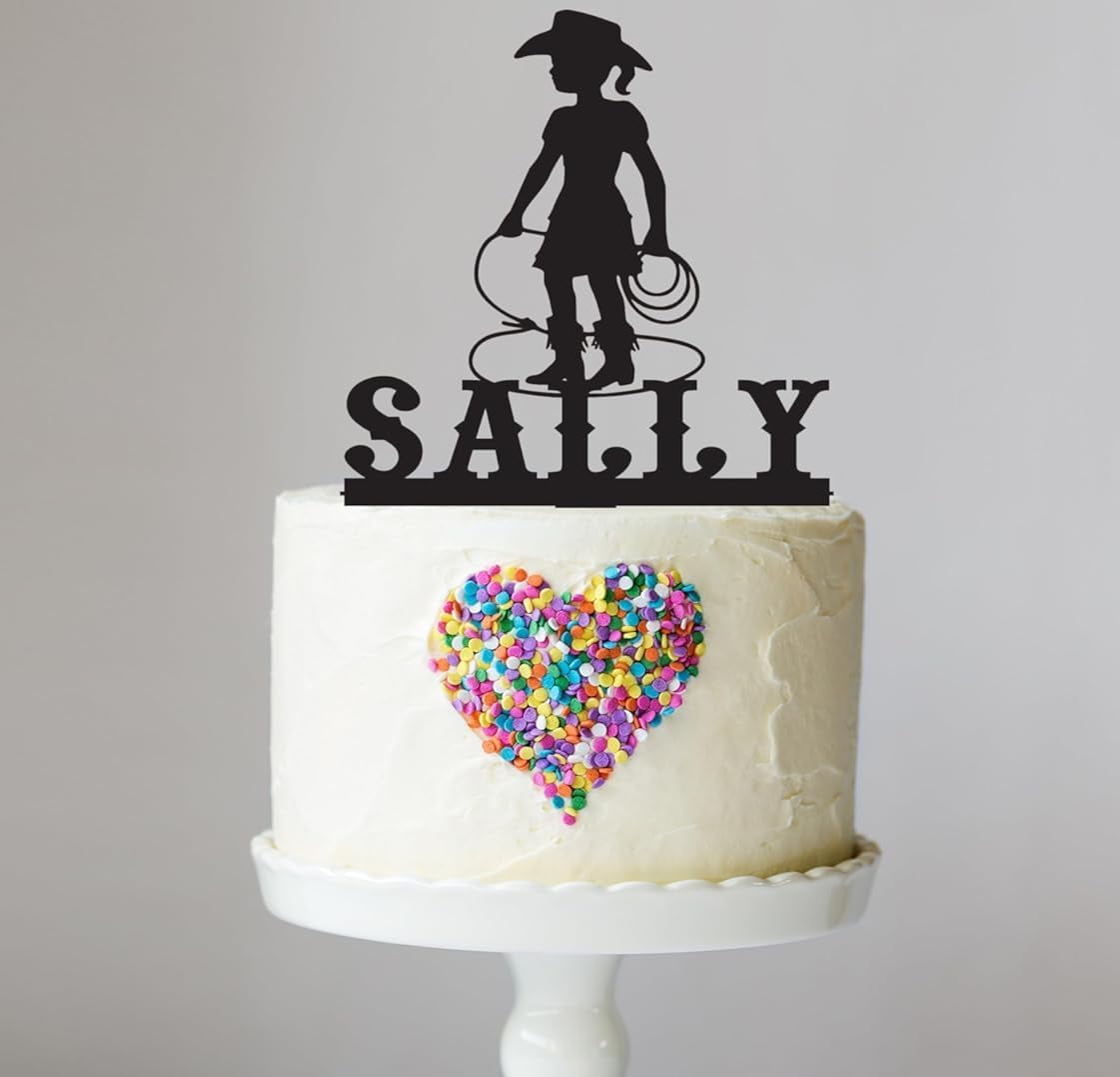 Personalized Acrylic Cake Toppers, Cowgirl Cake Topper, Rodeo Queen ...