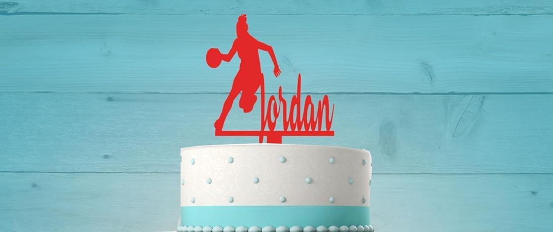 Personalized Acrylic Cake Toppers, Female Basketball Cake Topper with ...