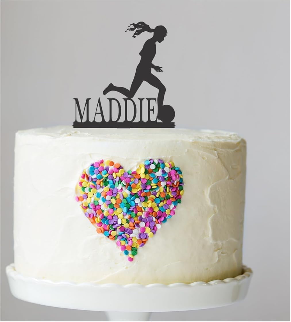 Personalized Acrylic Cake Toppers, Female Soccer Player, Cake Topper ...