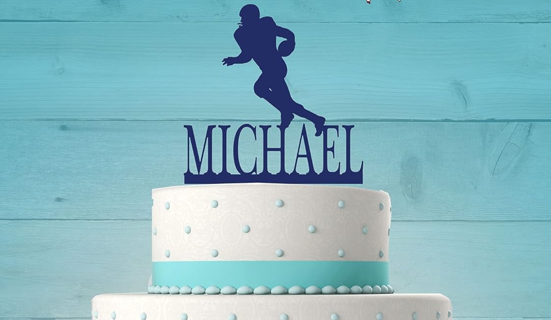 Personalized Acrylic Cake Toppers, Football Player Cake Topper with ...