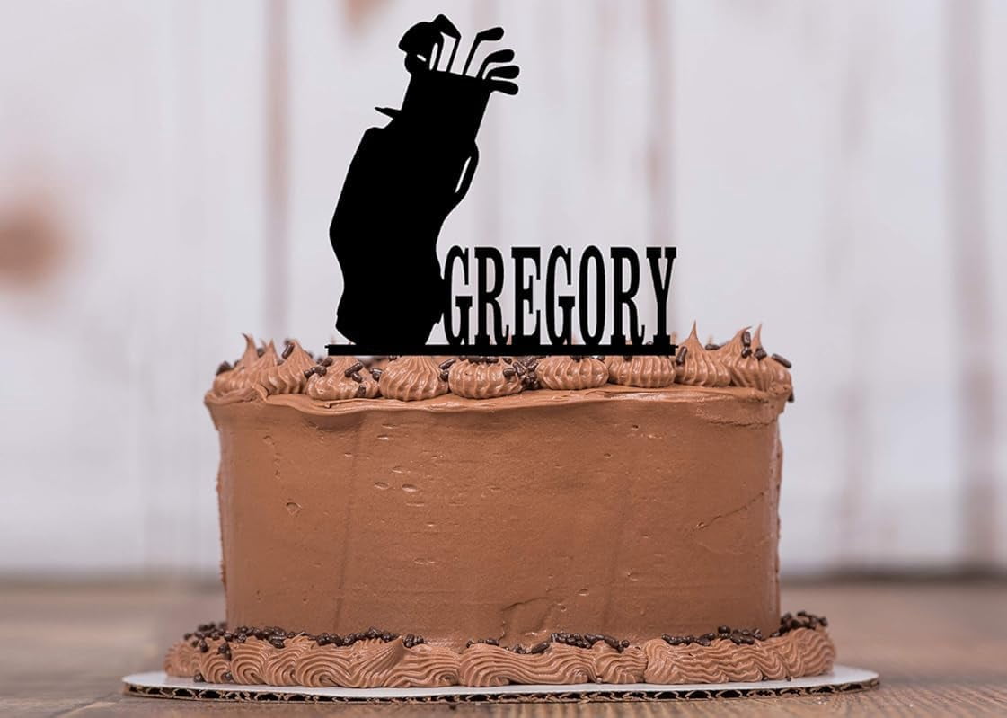 Personalized Acrylic Cake Toppers, Golf Cake Topper, Golf Clubs, Golf ...