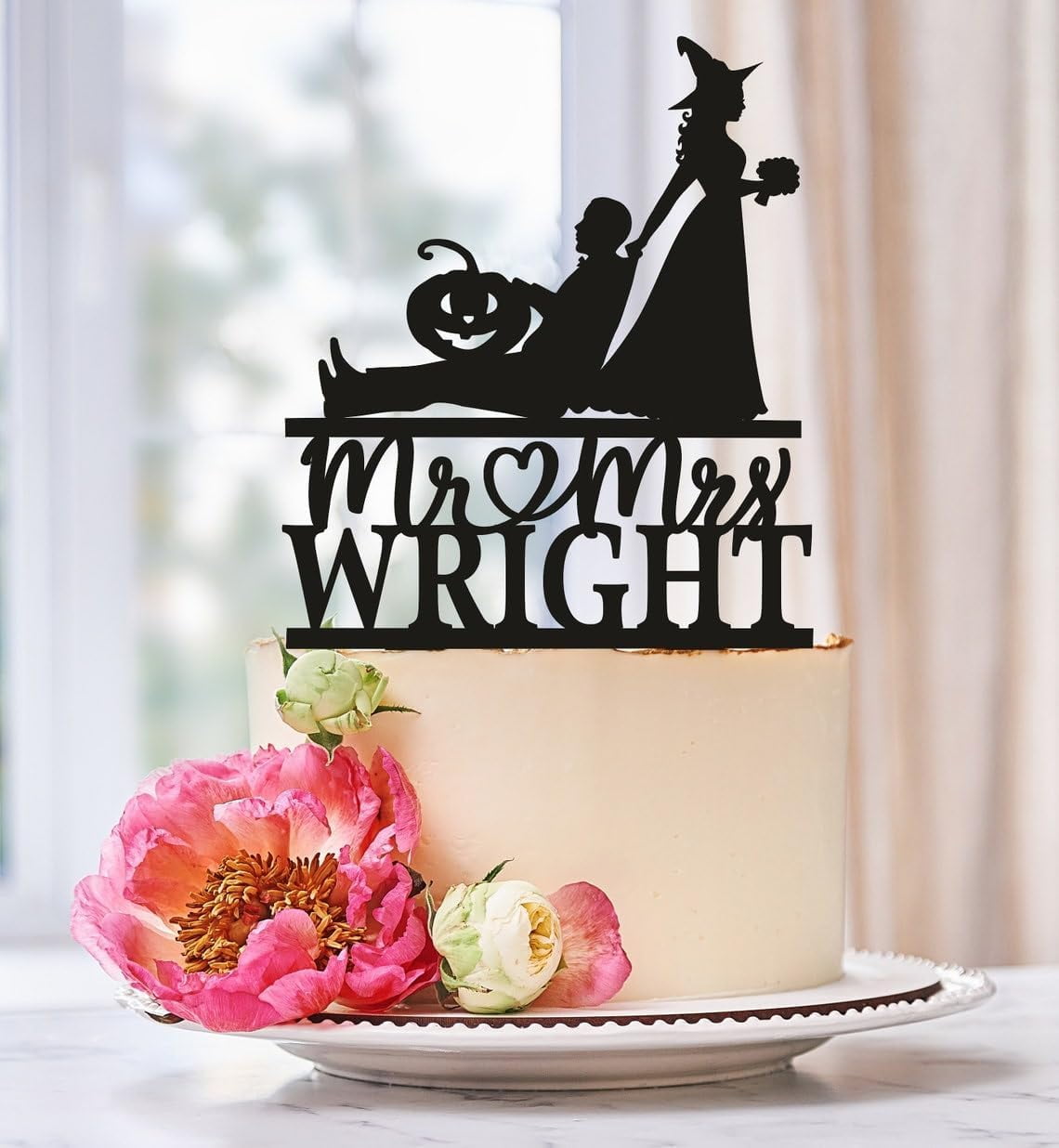 Personalized Acrylic Cake Toppers，Halloween wedding cake topper ...