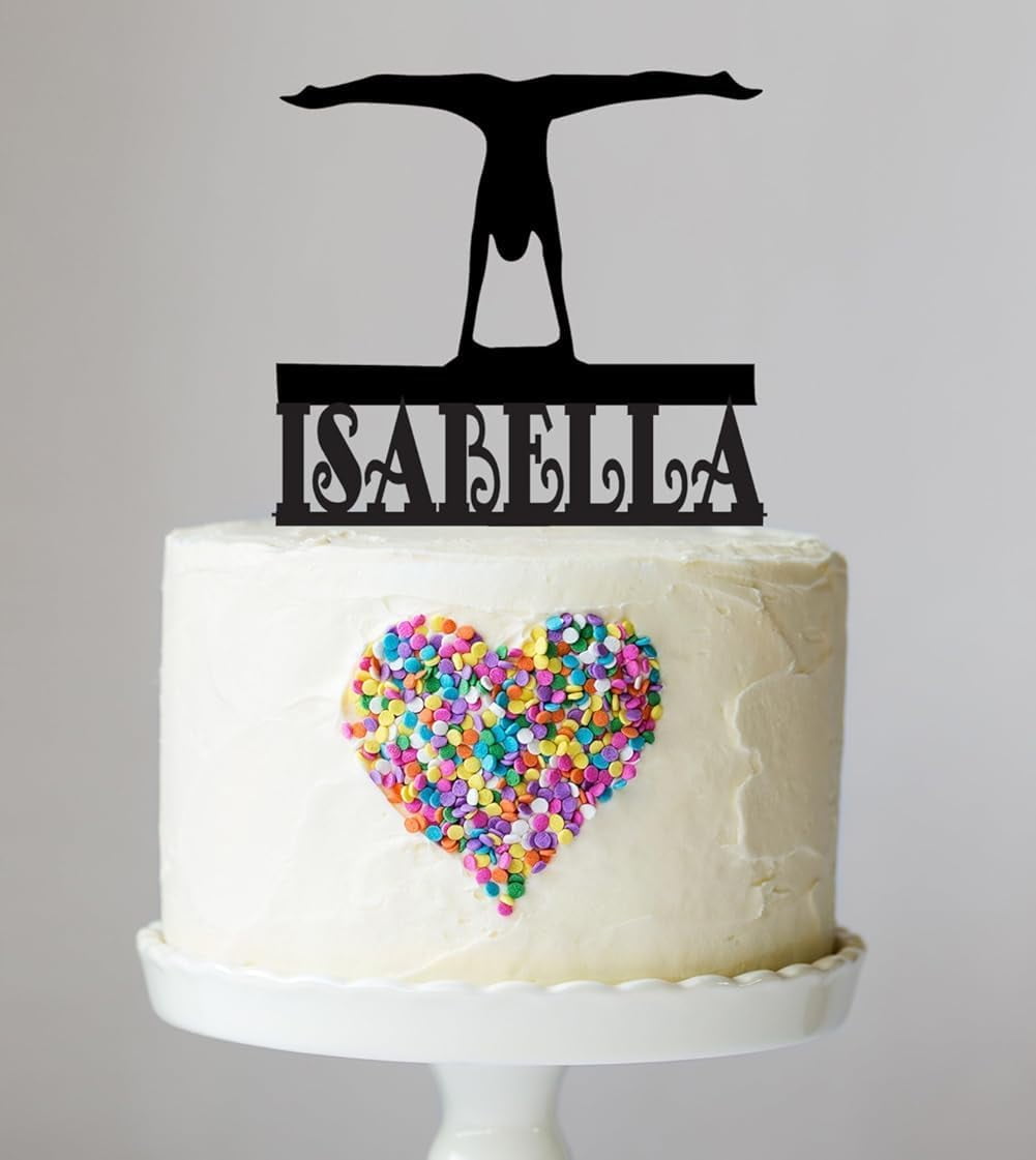 Personalized Acrylic Cake Toppers, Handstand Splits, Gymnast Cake ...
