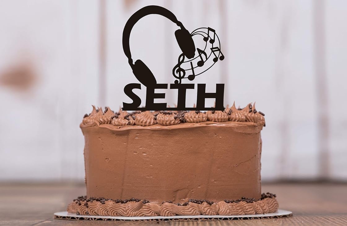 Personalized Acrylic Cake Toppers, Headphones Cake Topper with Keepsake ...