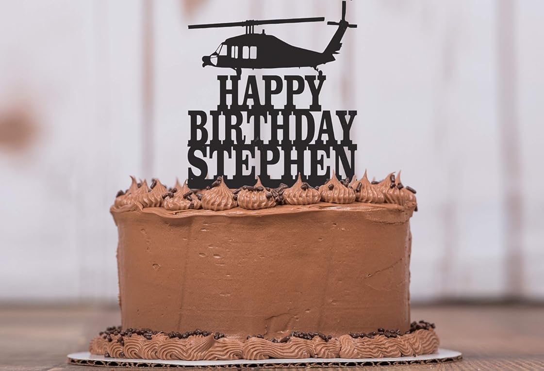 Personalized Acrylic Cake Toppers, Helicopter Cake Topper, Flying, Boy ...