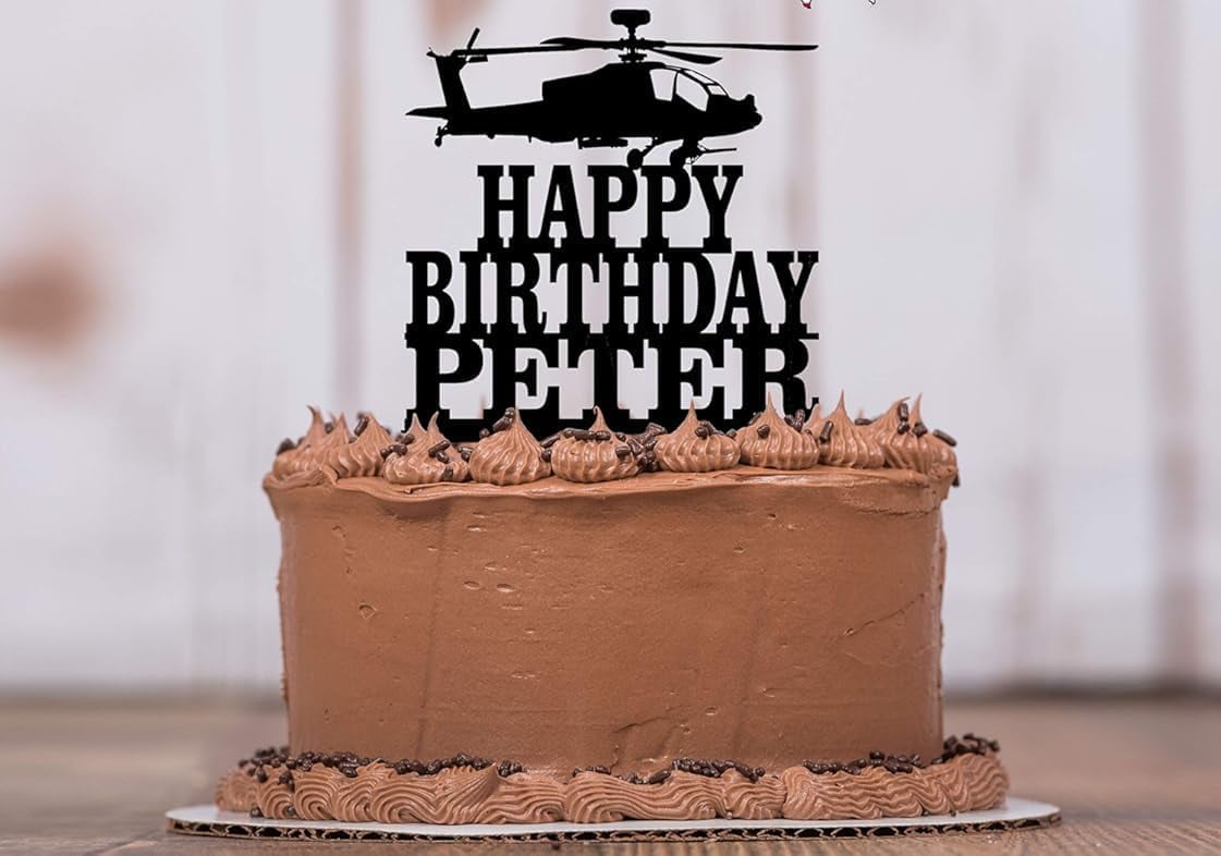 Personalized Acrylic Cake Toppers, Helicopter Cake Topper, Flying, Boy ...