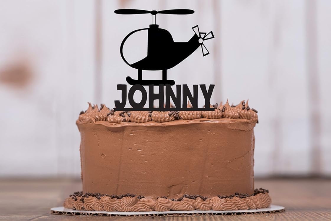 Personalized Acrylic Cake Toppers, Helicopter Cake Topper with Keepsake ...