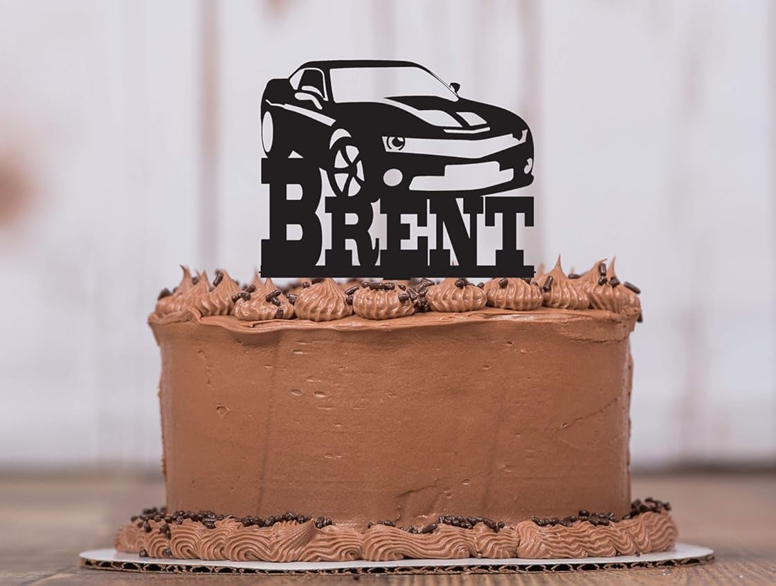 Personalized Acrylic Cake Toppers, Hot Rod Car, Cake Topper, Boy Sweet ...