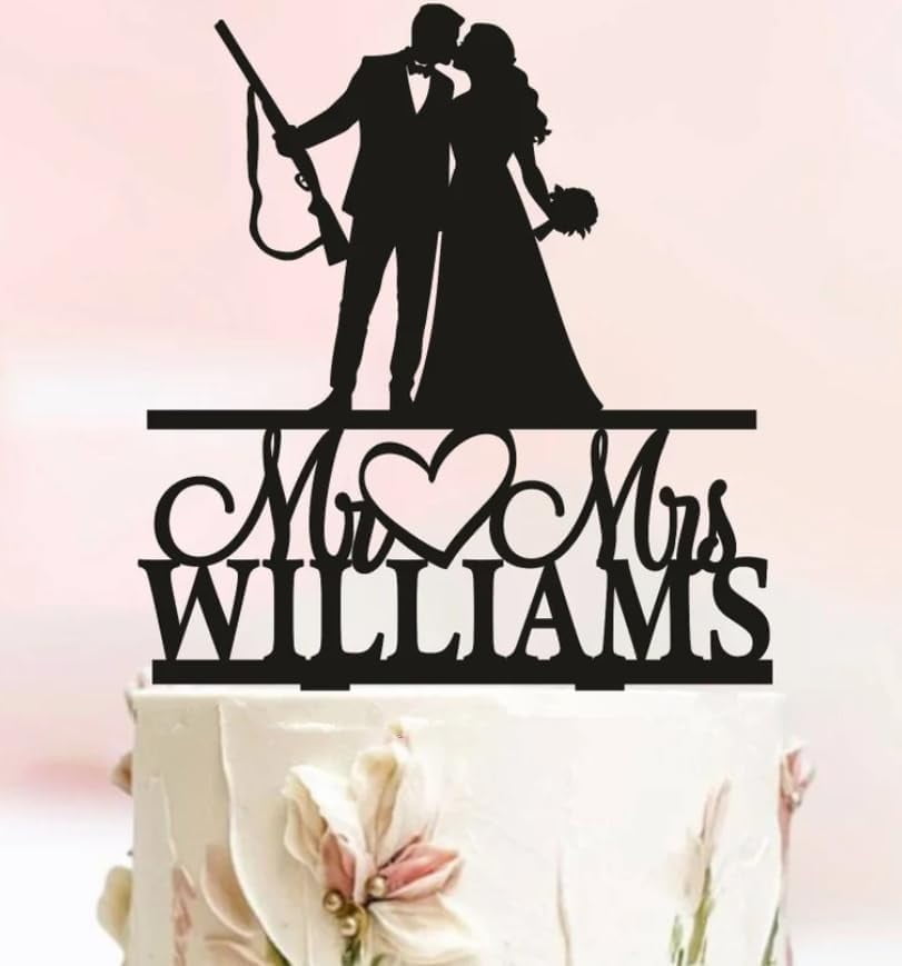 Personalized Acrylic Cake Toppers，Hunter Cake Topper, The Hunt Is Over ...