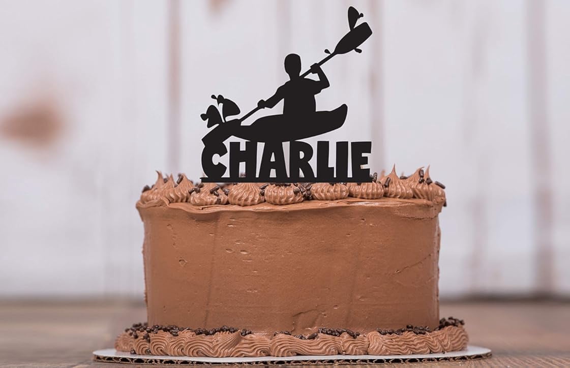Personalized Acrylic Cake Toppers, Kayak Cake Topper with Keepsake Base ...