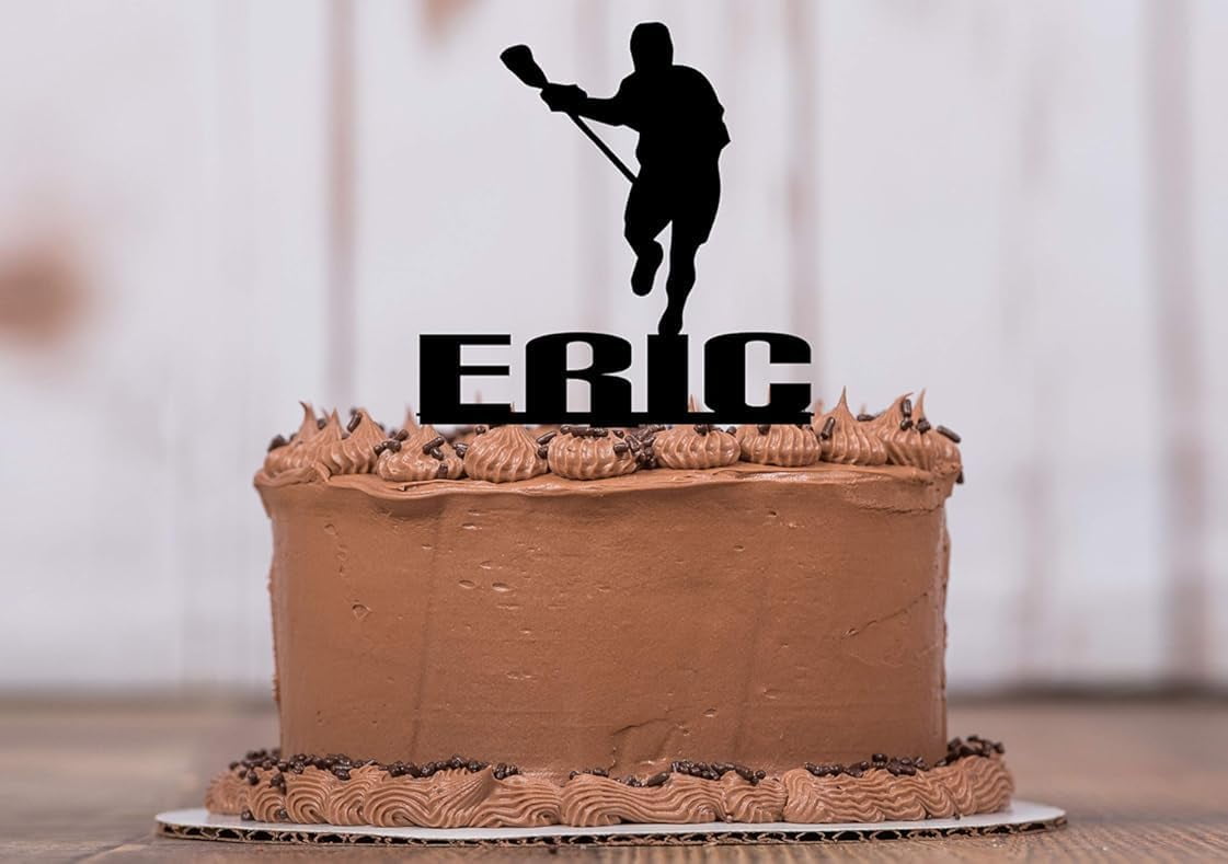 Personalized Acrylic Cake Toppers, Lacrosse Player with Keepsake Base ...