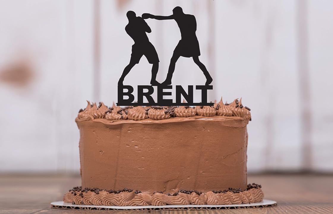 Personalized Acrylic Cake Toppers, Male Boxing Match Cake Topper with ...