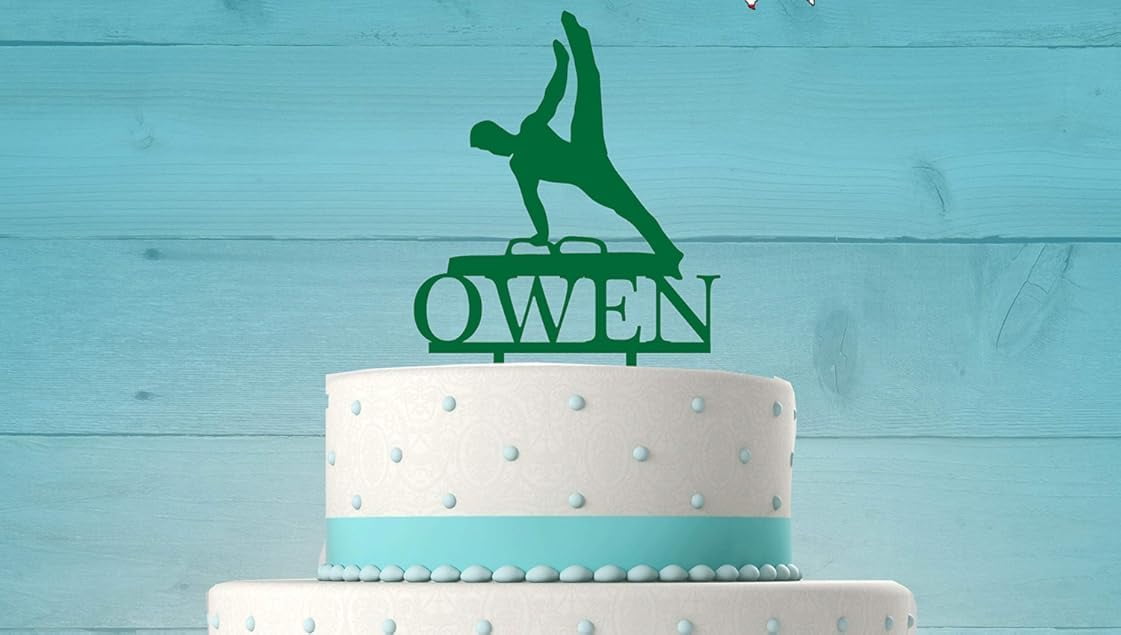 Personalized Acrylic Cake Toppers, Male Gymnast Cake Topper with ...