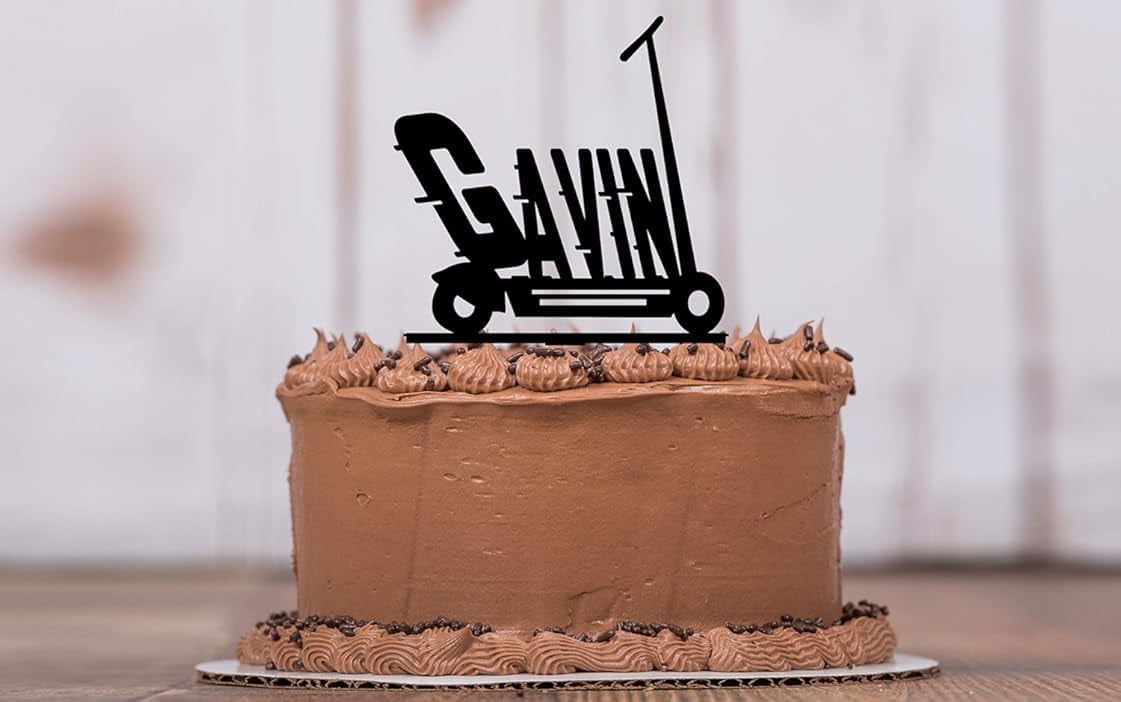 Personalized Acrylic Cake Toppers, Scooter Cake Topper with Keepsake ...