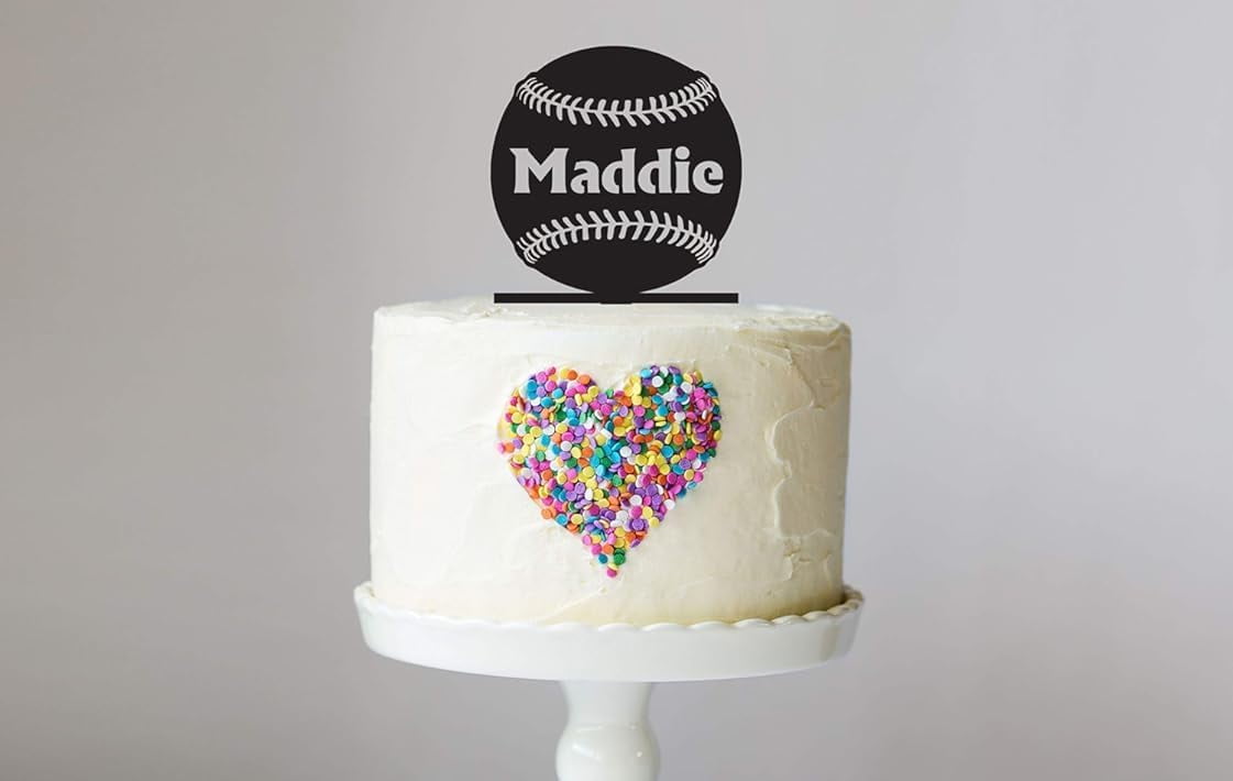 Personalized Acrylic Cake Toppers, Softball Cake Topper with Keepsake ...
