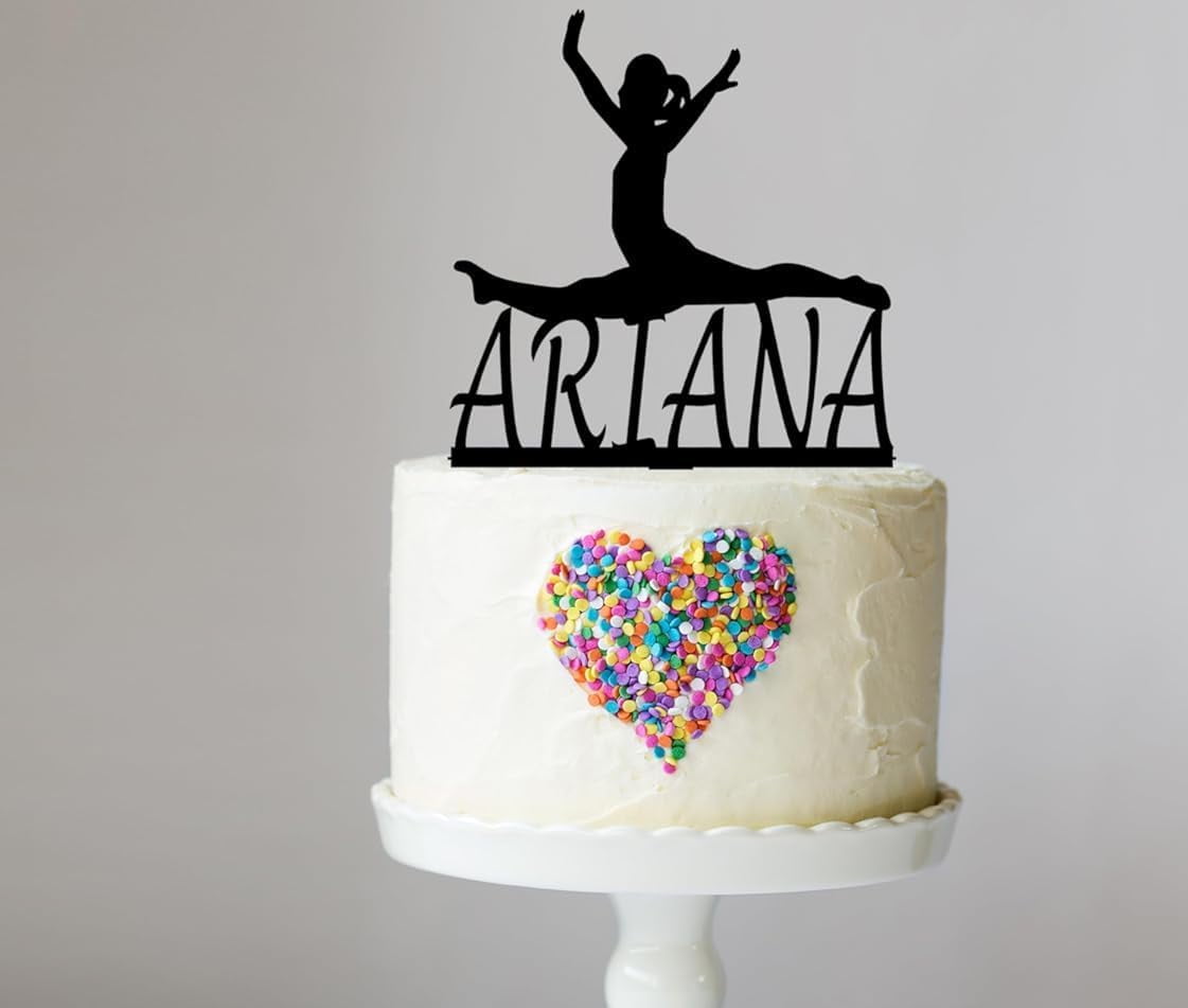 Personalized Acrylic Cake Toppers, Splits Gymnast Cake Topper with ...