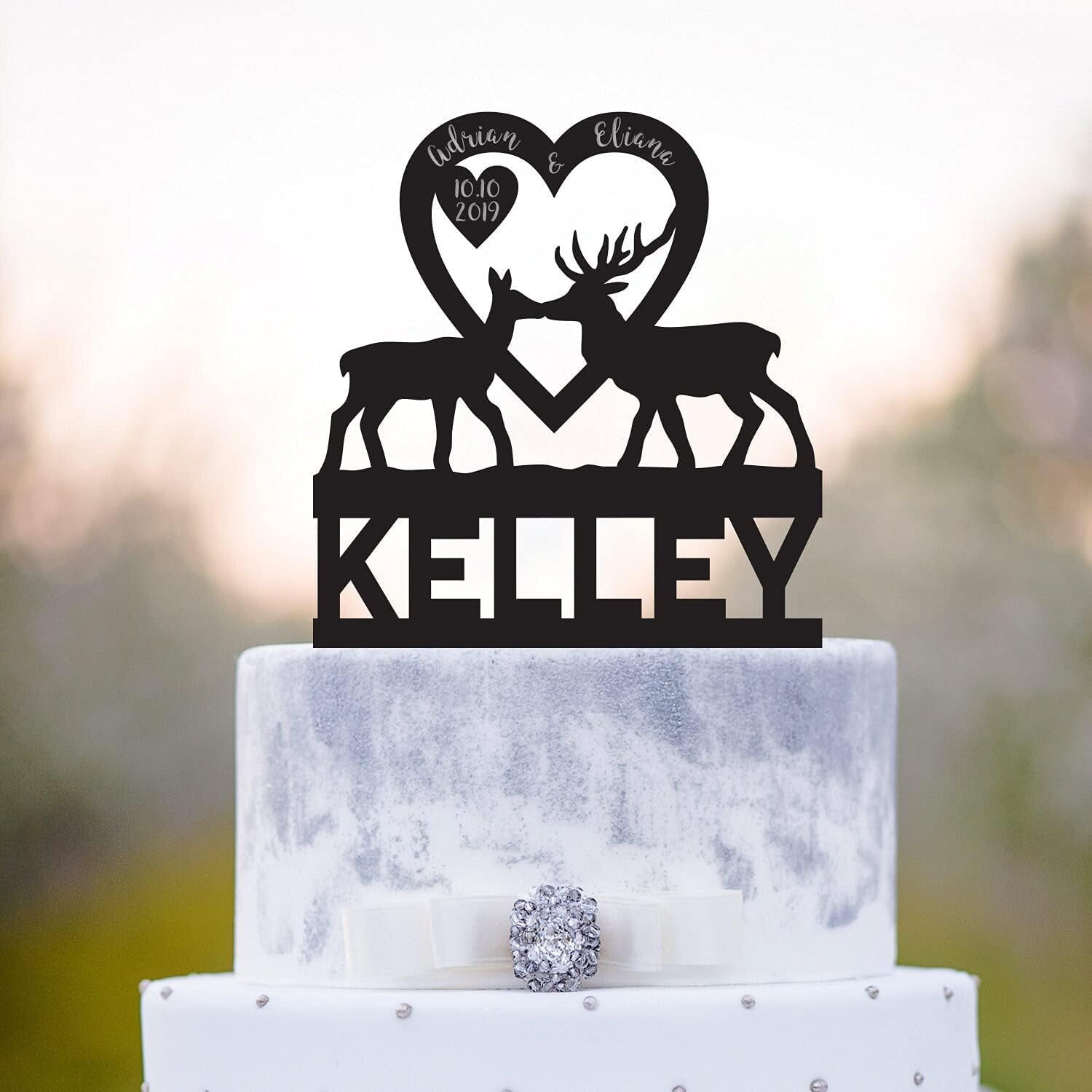 Personalized Acrylic Cake Toppers, Stag and doe cake topper,Deer cake ...