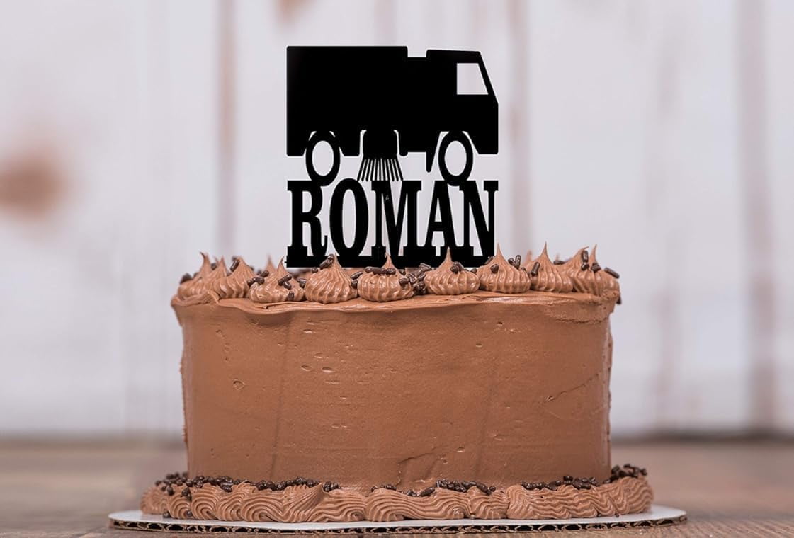 Personalized Acrylic Cake Toppers, Street Sweeper Cake Topper, Birthday ...