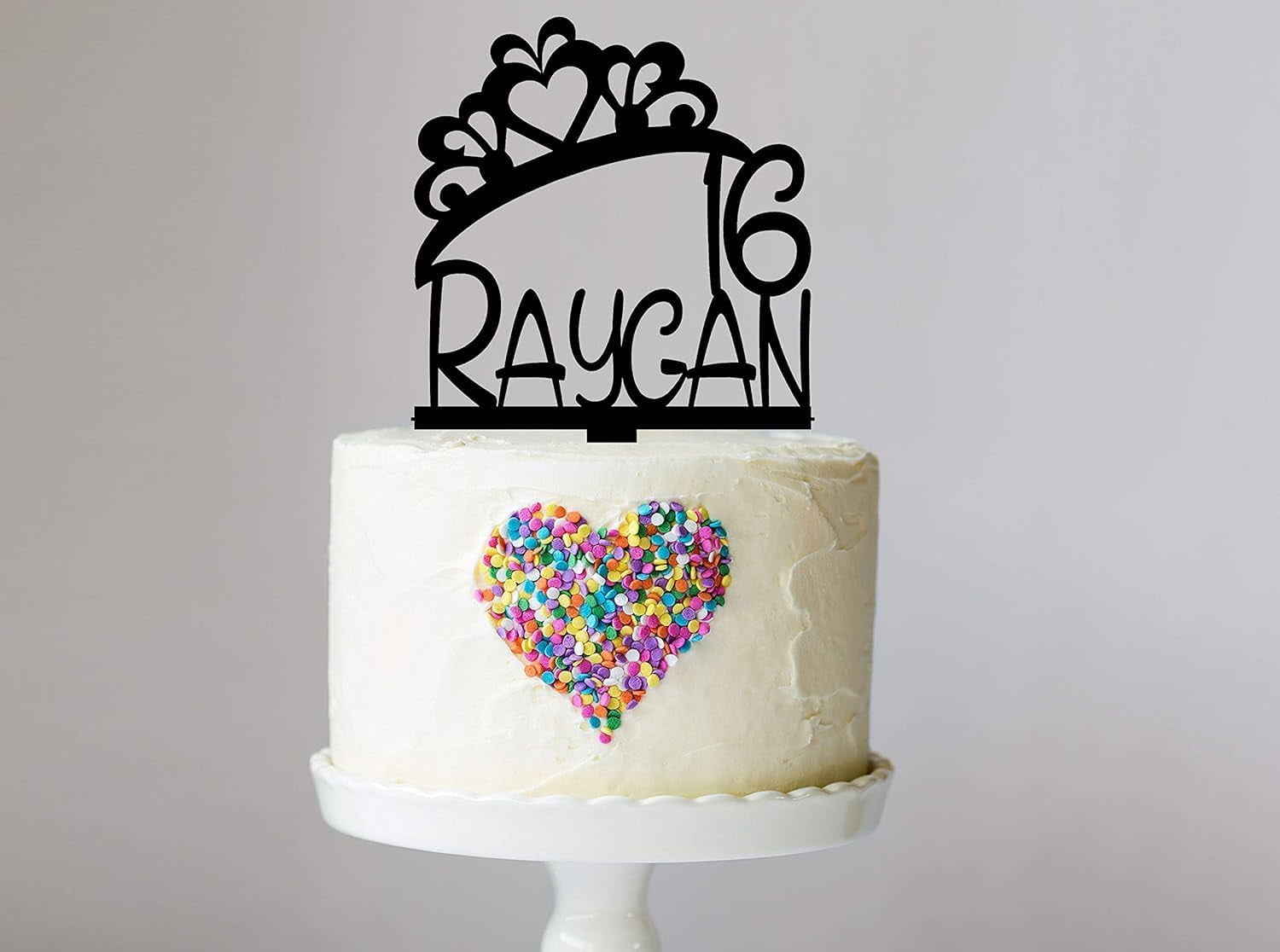 Personalized Acrylic Cake Toppers, Sweet 16 Tiara Cake Topper with ...